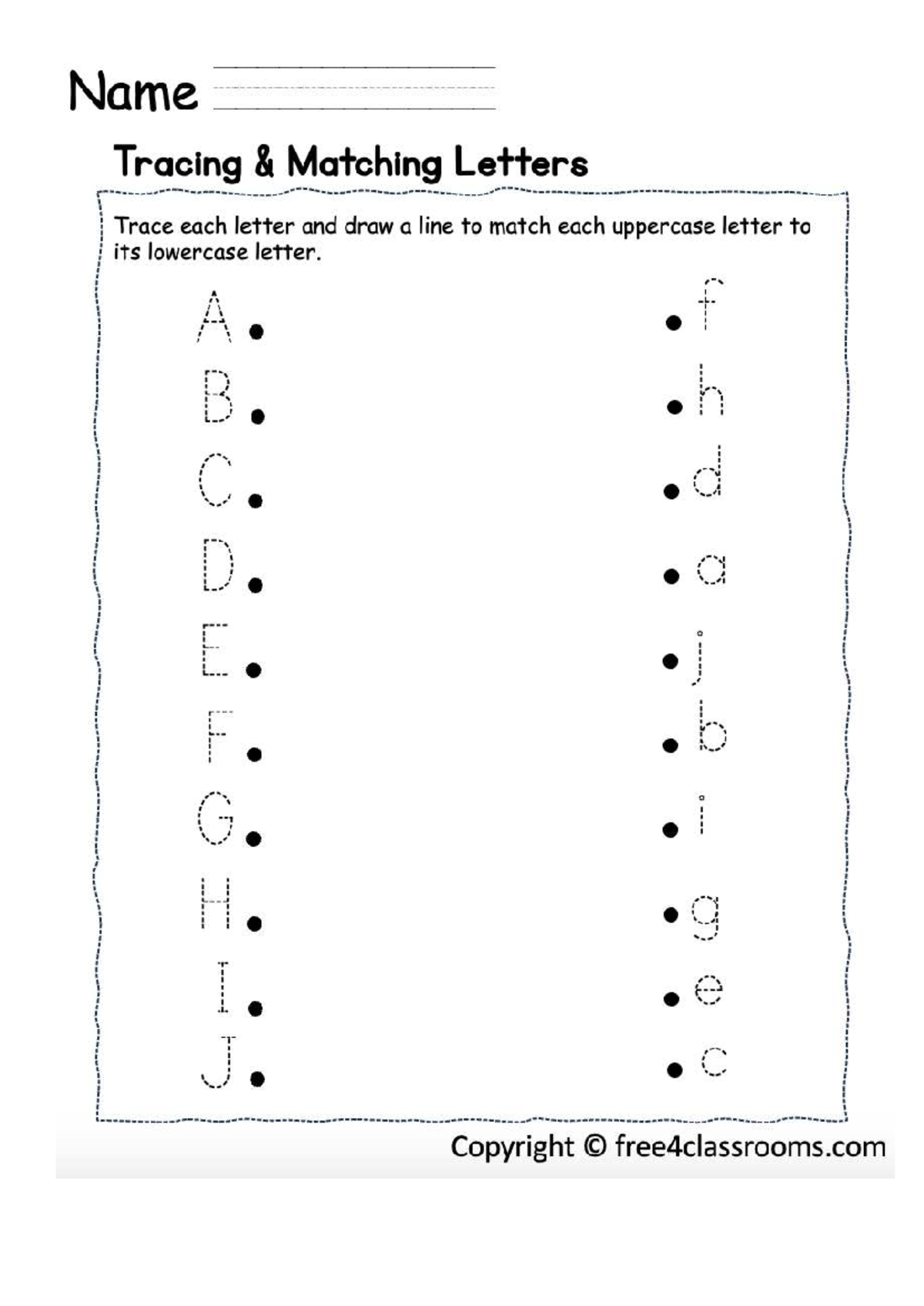 Alphabet Letter Tracing & Matching Practice - ftgh - Studocu