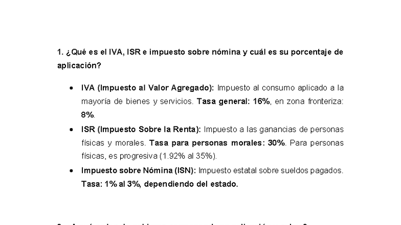 Tarea 12: Análisis del IVA e ISR en México - Studocu