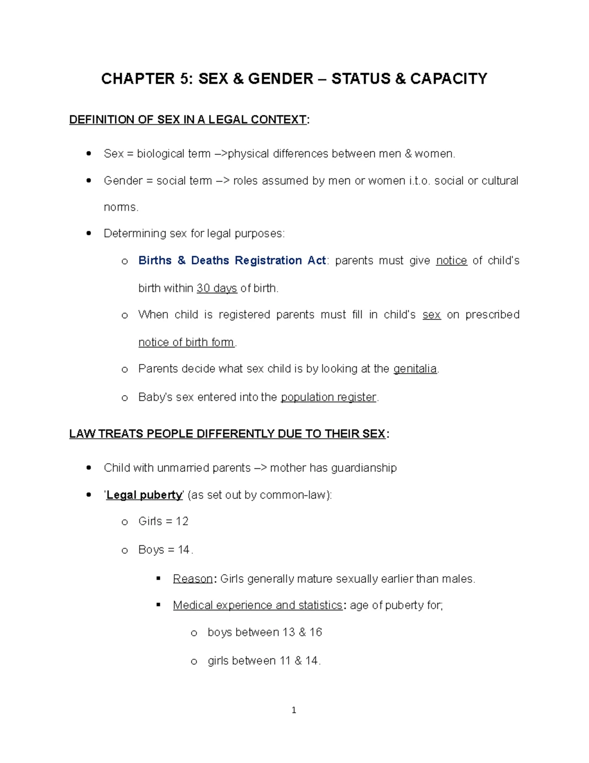 CH 7 - Lecture notes 11 - CHAPTER 7: DOMICILE 1 WHAT IS DOMICILE Legal ...