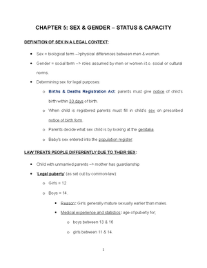 CH 7 - Lecture notes 11 - CHAPTER 7: DOMICILE 1 WHAT IS DOMICILE Legal ...