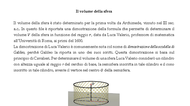 Geometria Solida: Il Volume della Sfera e la Dimostrazione di Valerio ...