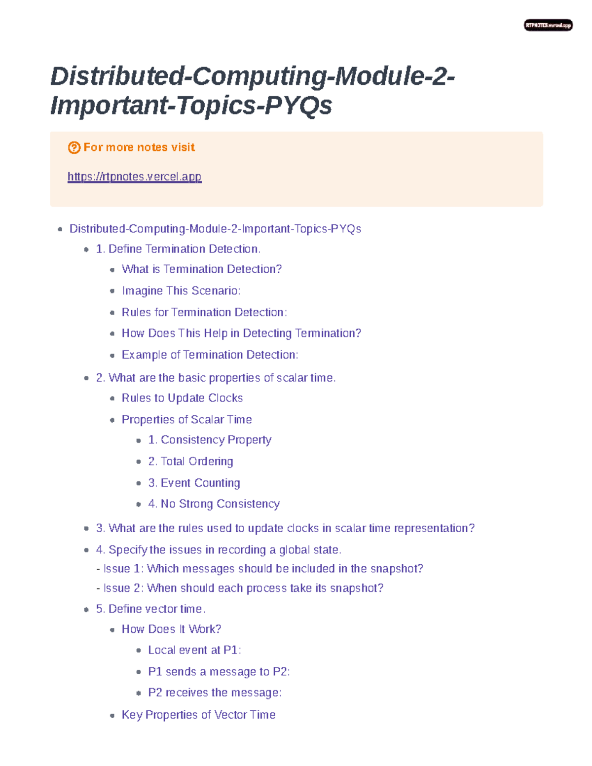Distributed Computing Module 2 Important Topics PYQs - Distributed ...
