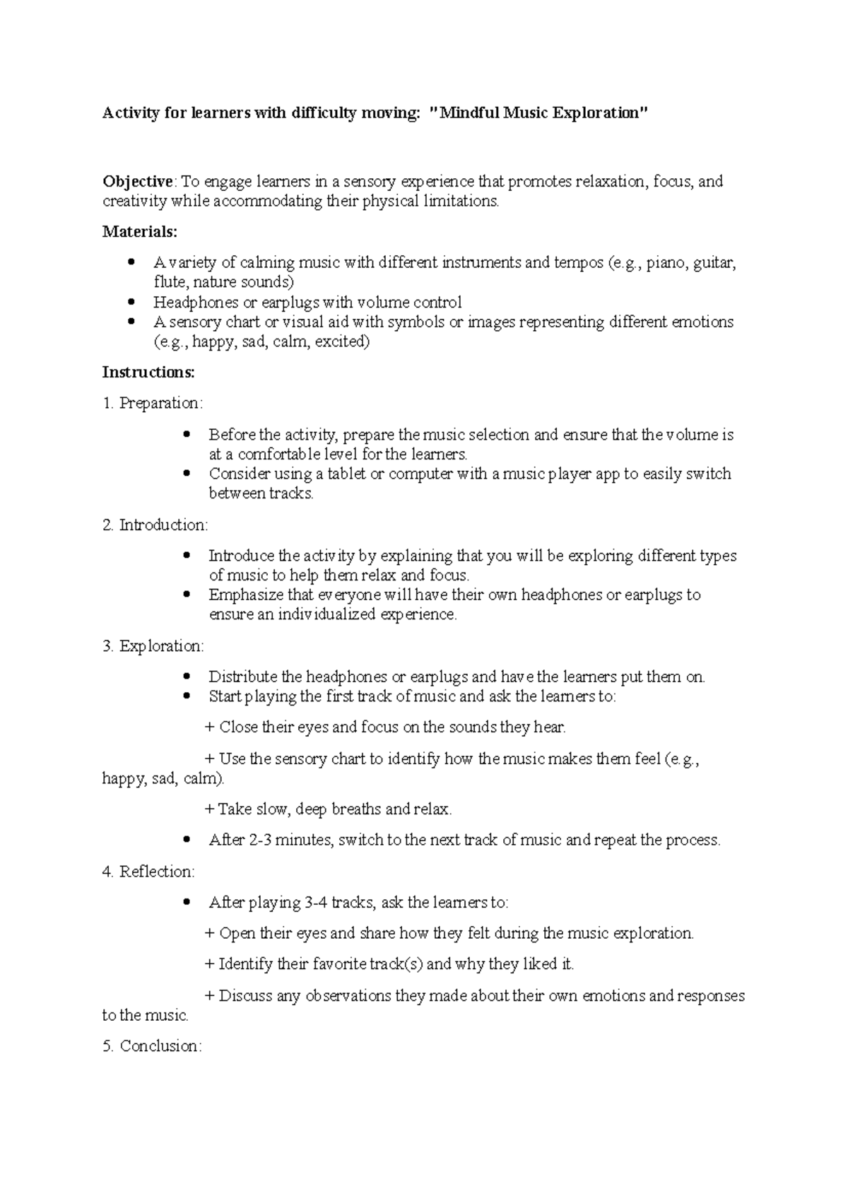 Activities FOR Learners WITH Disability - Activity for learners with ...