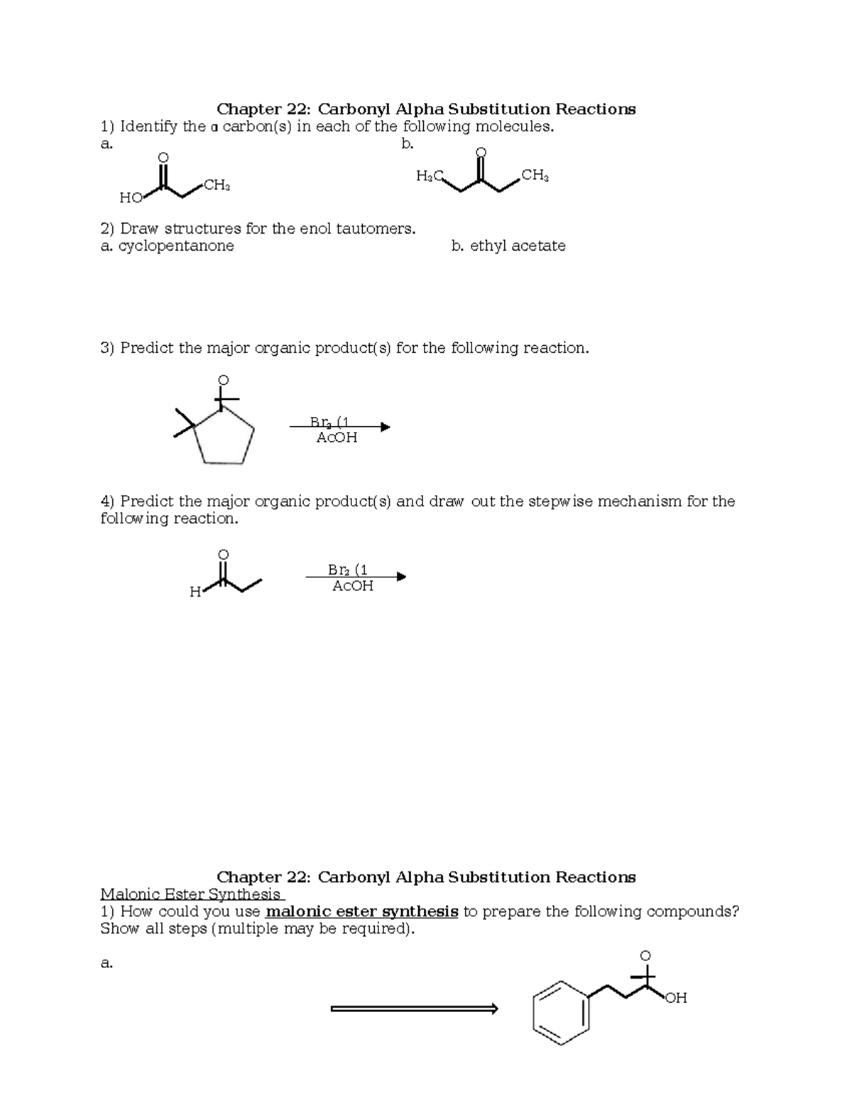 Ch. 22 & 21: Carbonyl Reactions & Carboxylic Acid Derivatives Quiz ...