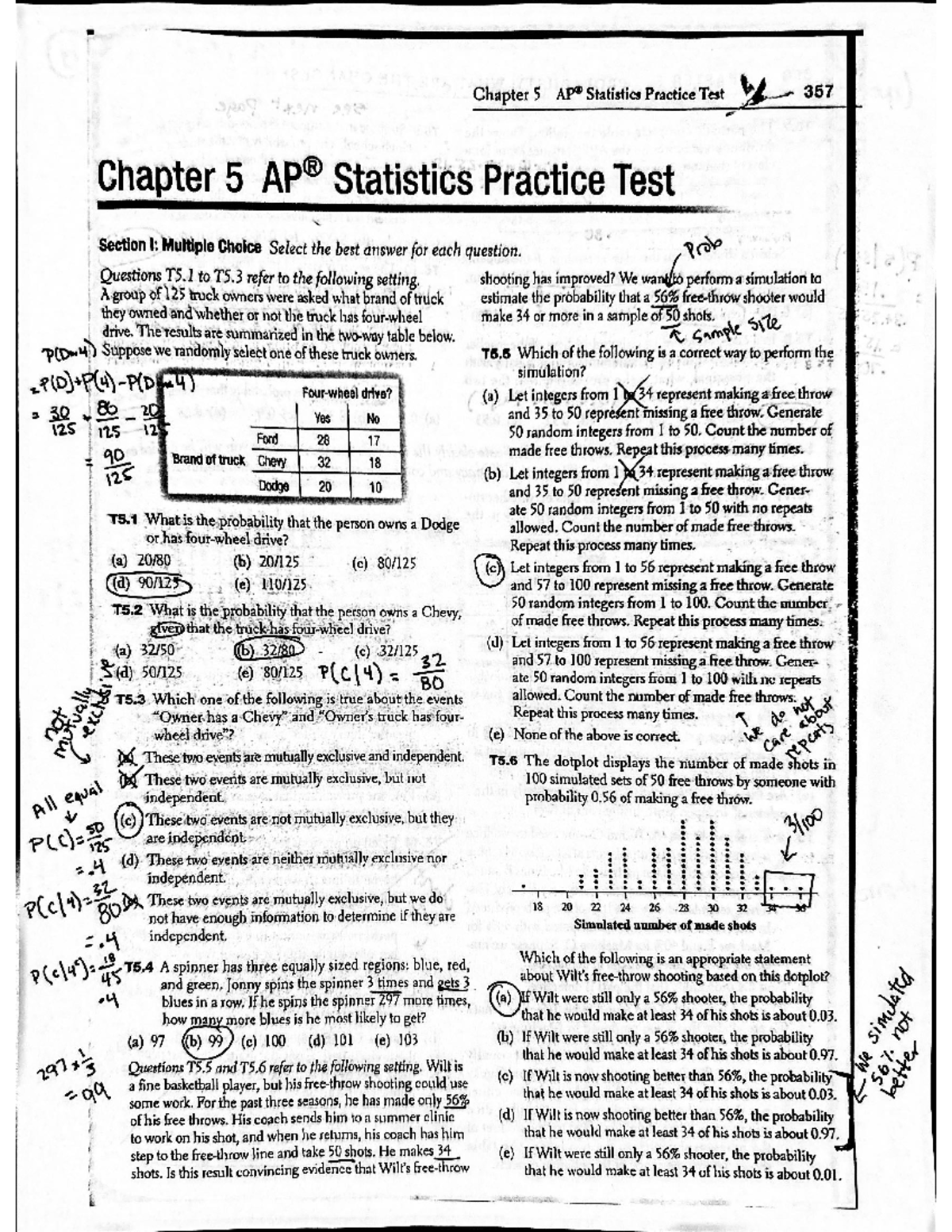 AP Statistics Chapter 5 Probability Test Review Guide Key - Studocu