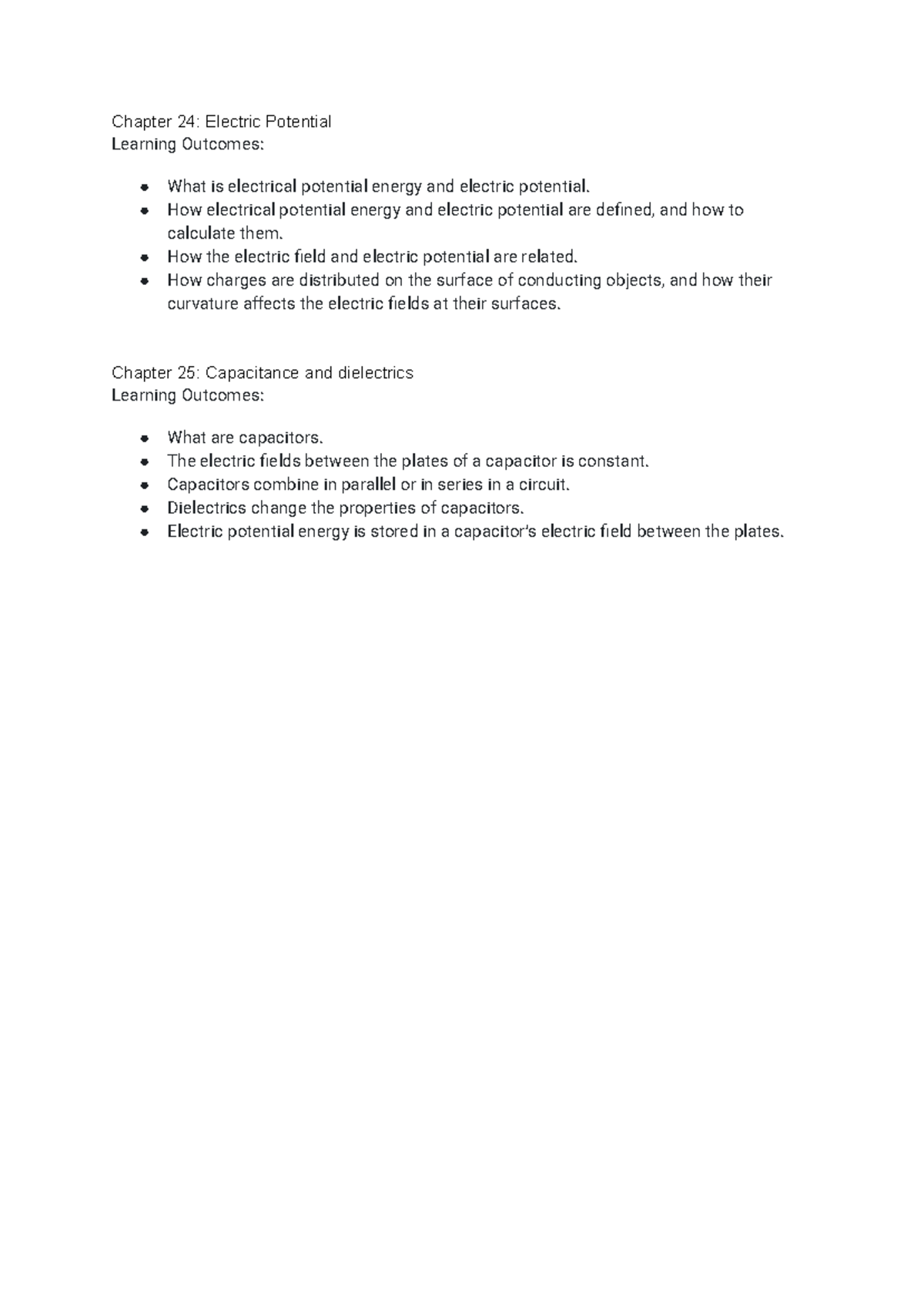 Physics 2 – Term Test 1: Electric Potential & Capacitance Concepts ...