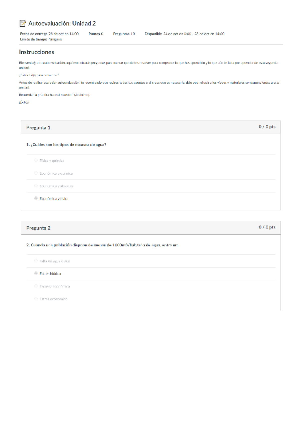 Autoevaluacion Unidad 2 - Individuo y Medio Ambiente - individuo y medio ambiente - Studocu
