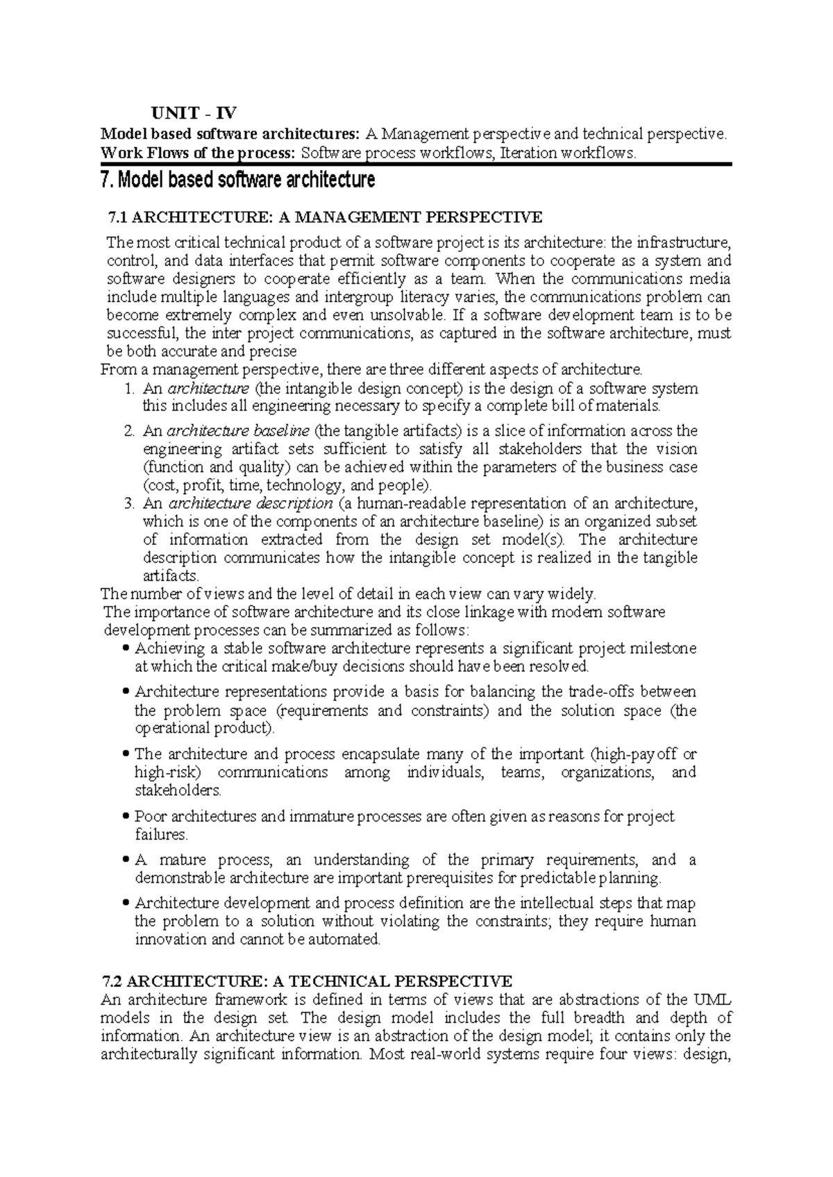 SPM 4: Model-Based Software Architectures - Management & Technical ...