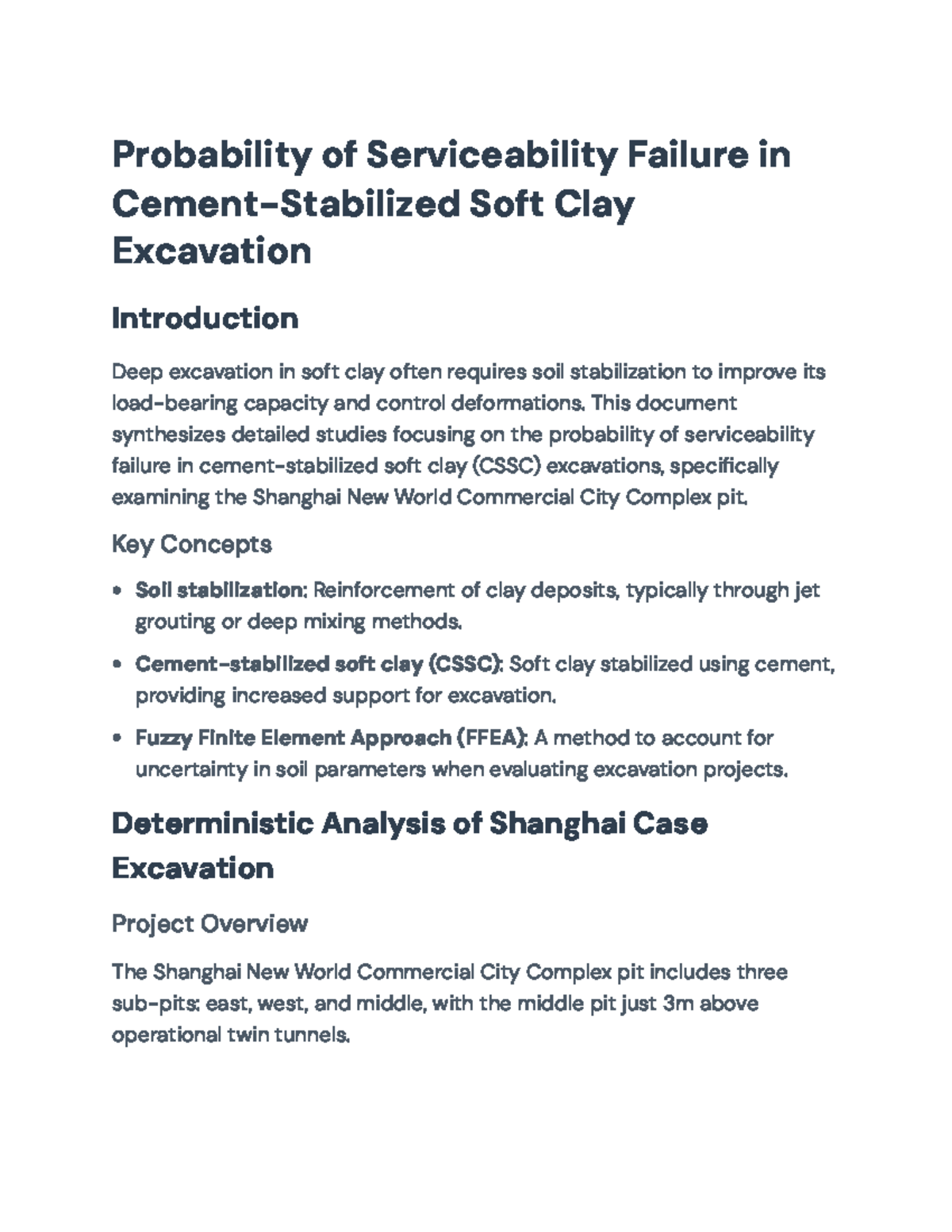 Probability of Serviceability Failure in CSSC Excavations: Fuzzy ...