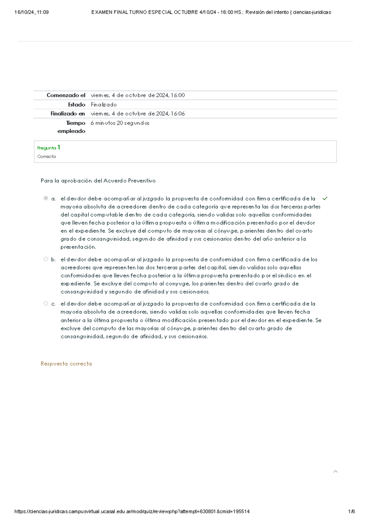 Examen Final Turno Especial Octubre 2024 - 16:00 HS: Revisión de ...