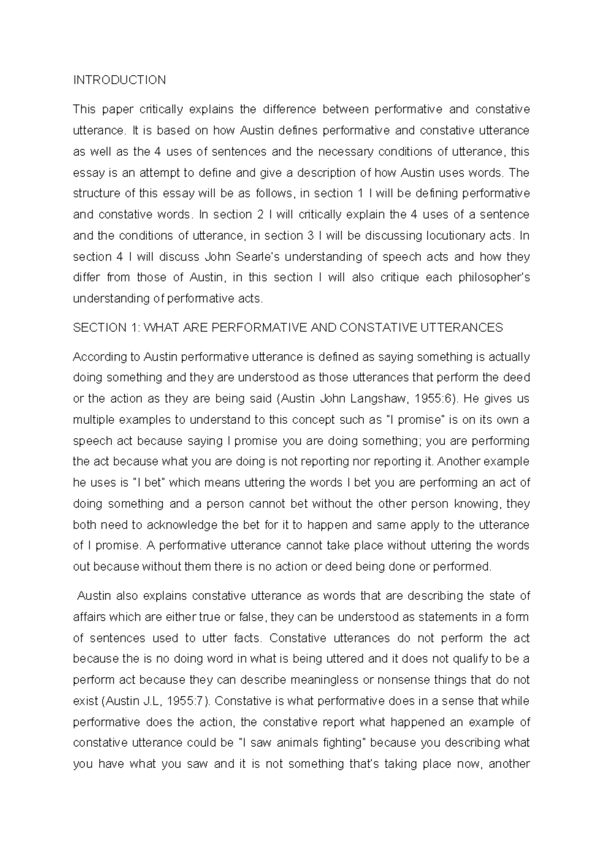 Legal Philosophy: Analyzing Performative vs. Constative Utterances ...