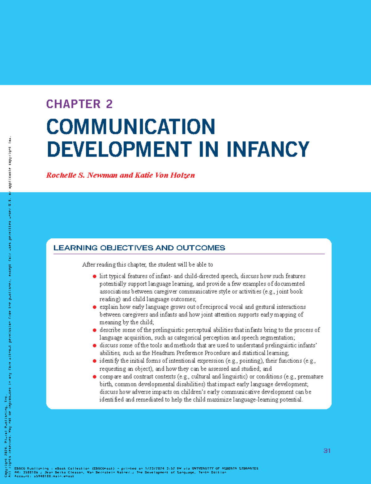 Jean Berko Gleason 2024 Chapter 2: Communication Development in Infancy ...