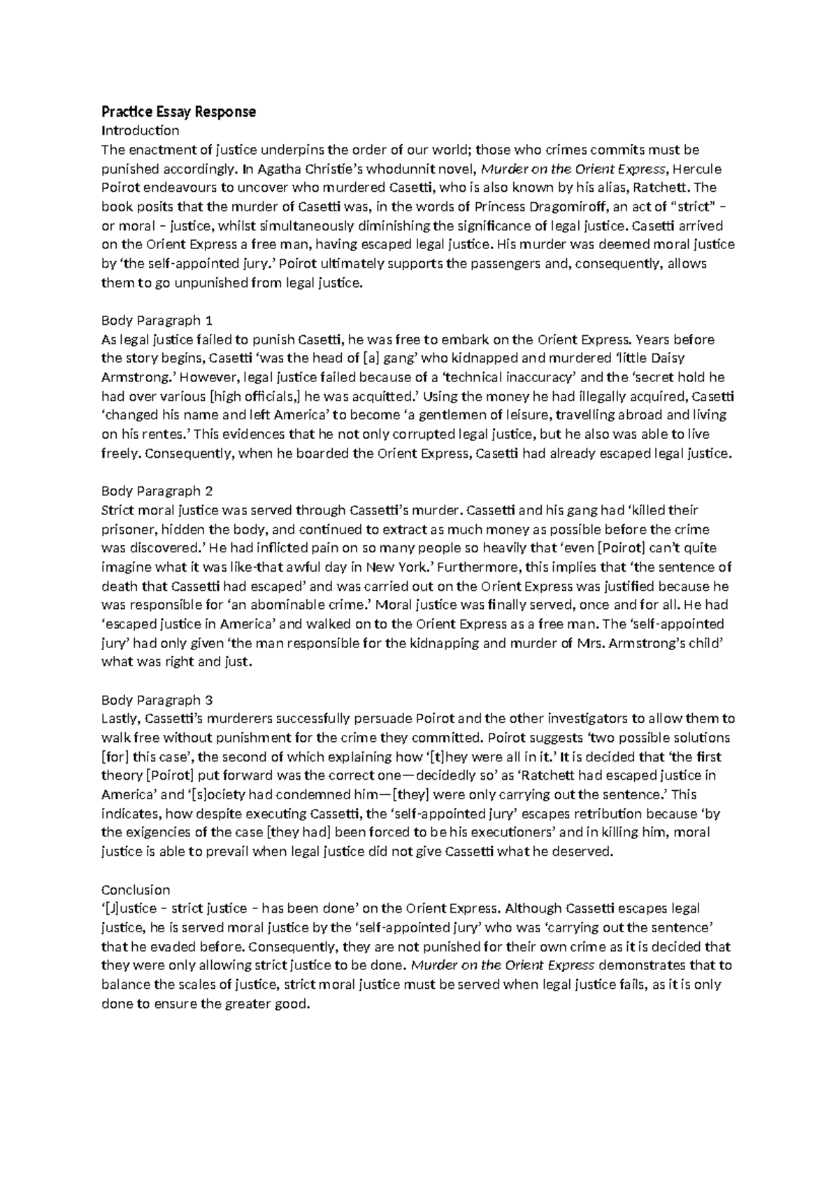 MOTOE Practice Essay: Exploring Moral vs. Legal Justice - Studocu
