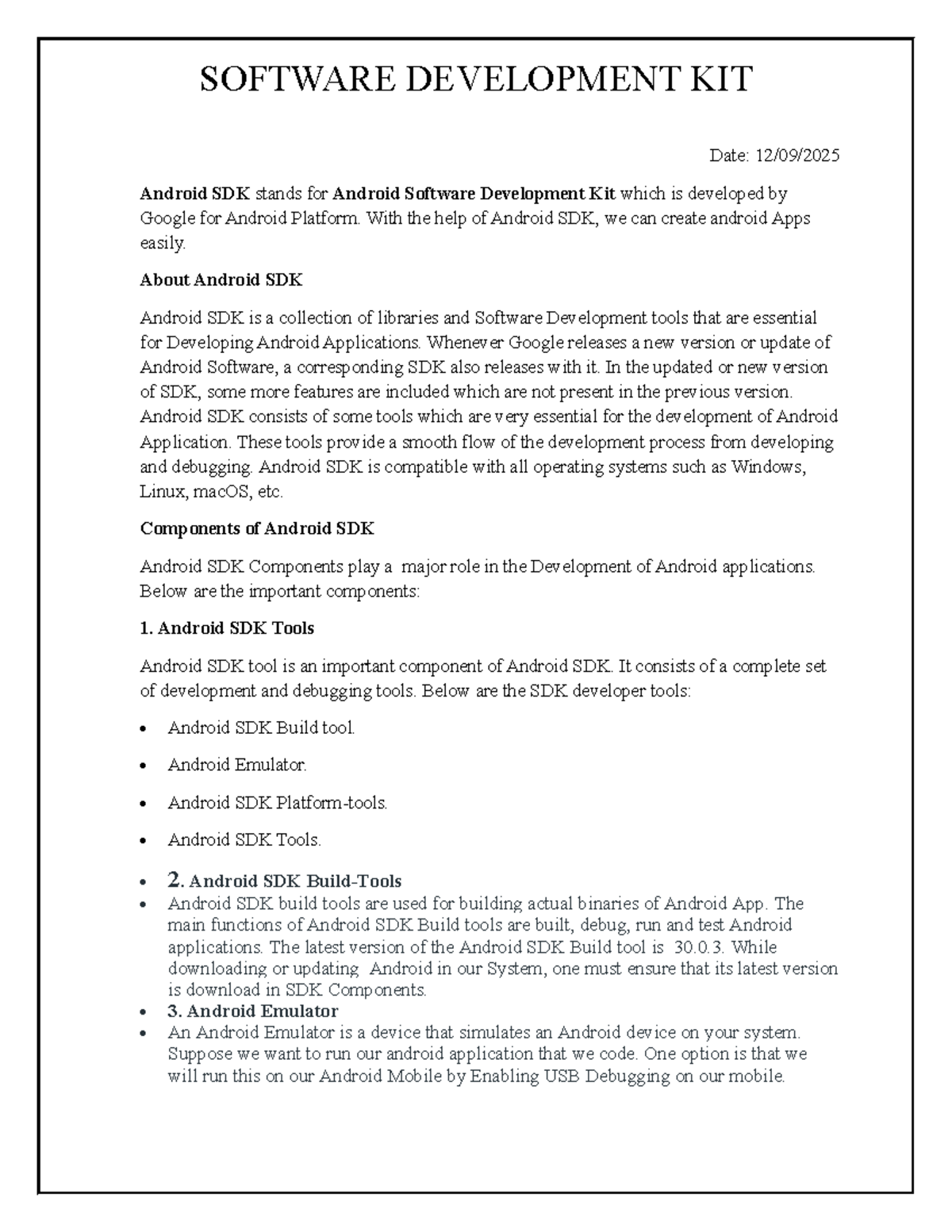 Android SDK Overview - ETH - Studocu