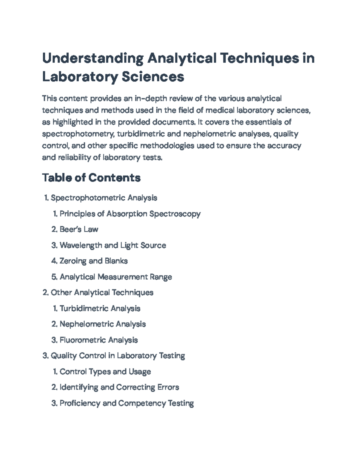 Analytical Techniques in Medical Lab Sciences: A Comprehensive Review ...