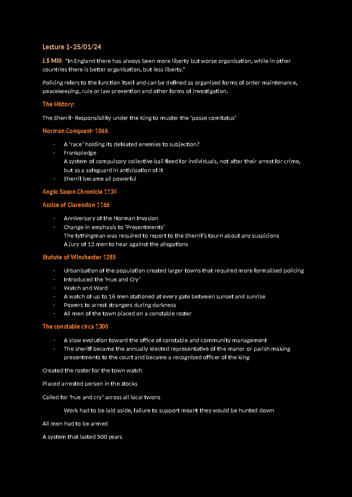 Lecture 1-25: Policing Evolution in England and Its Challenges - Studocu