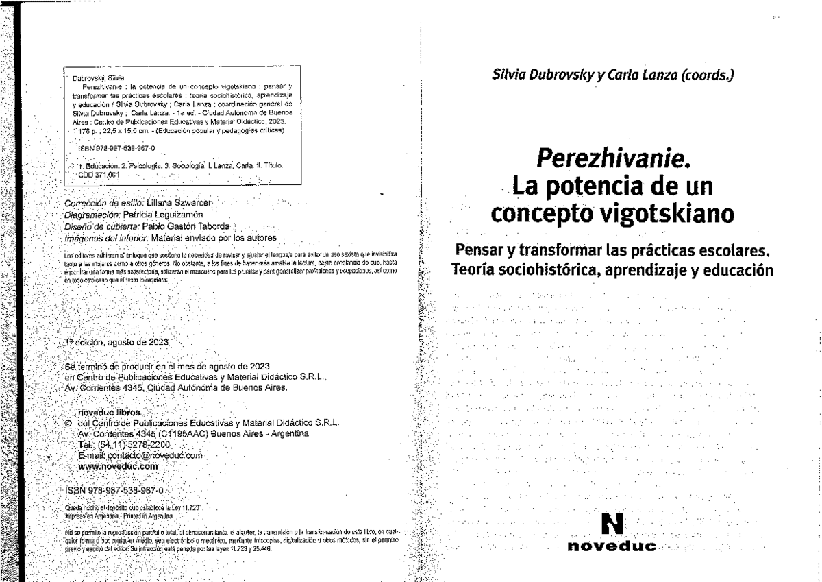 La Potencia de un Concepto Vigotskiano: Introducción a Perezhivanie ...