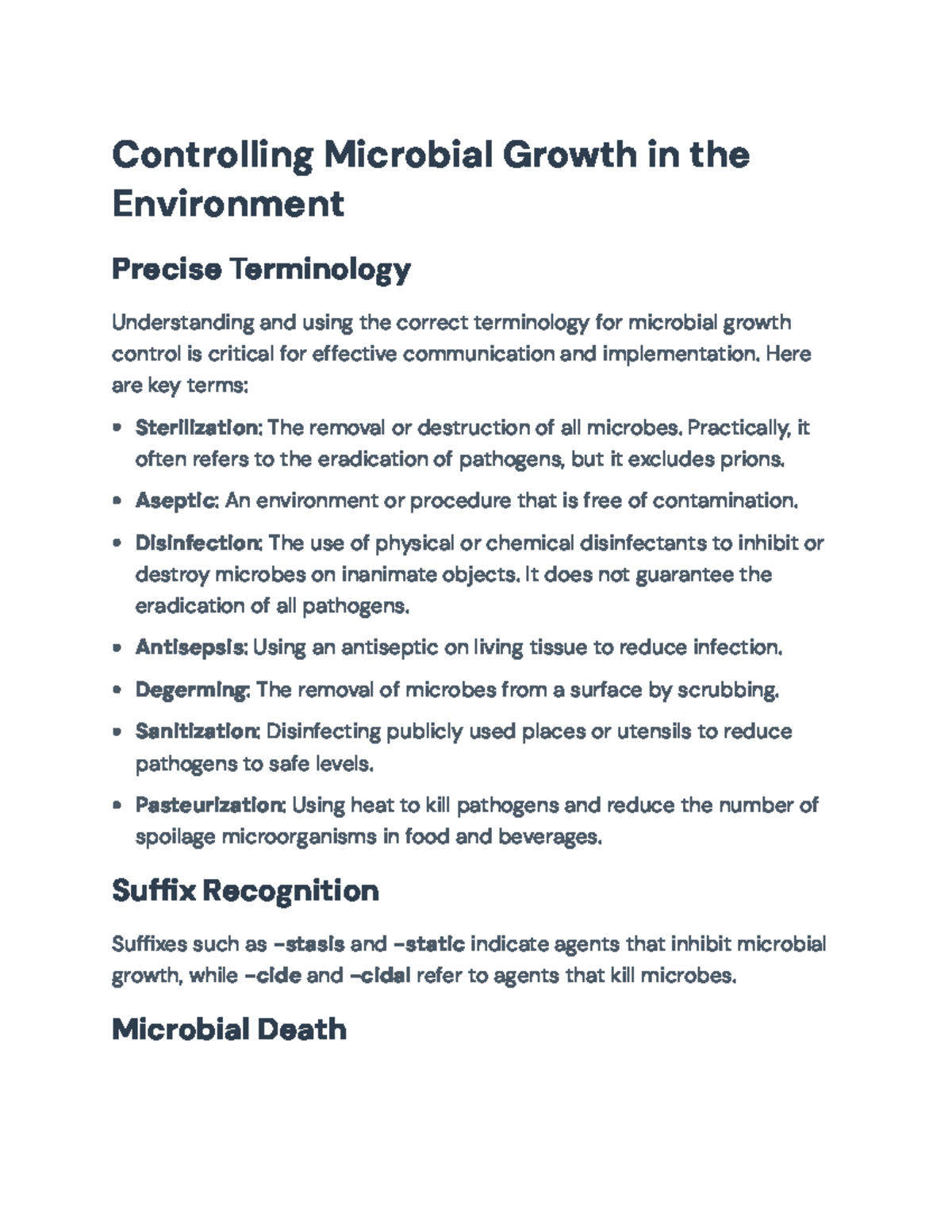 Microbial Growth Control: Techniques and Terminology Overview ...