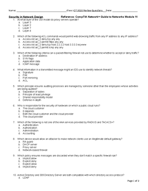 Module 3 Review Questions - Name: Class: CIT-3020 Review Questions Date: Addressing Reference ...