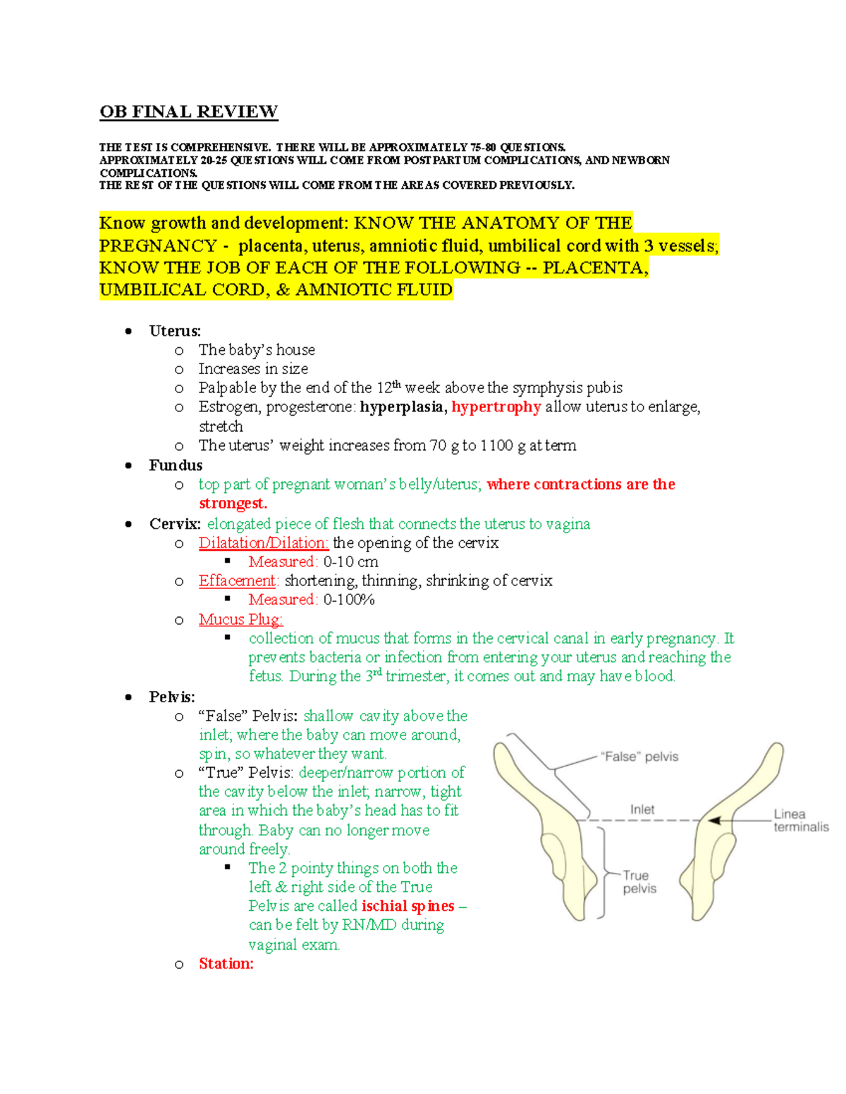 OB FINAL REVIEW: Comprehensive Study Guide for Test 2 - Studocu