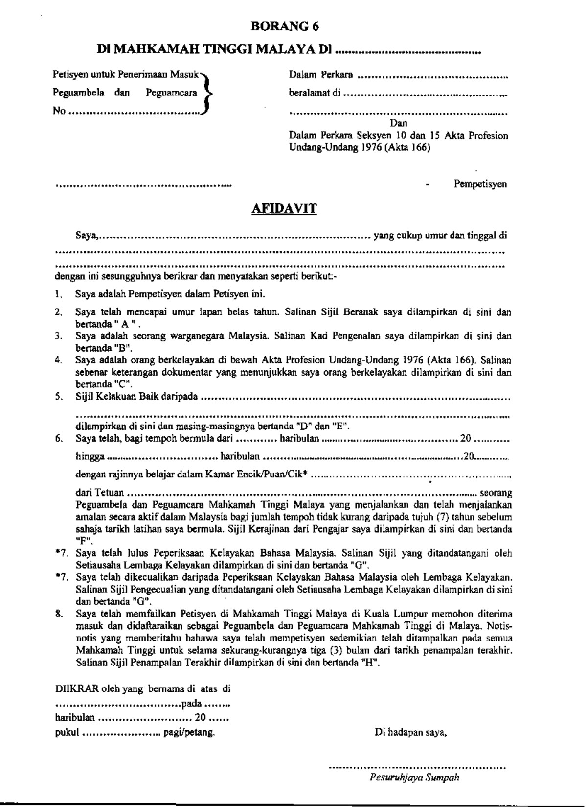Chambering Pupillage Guide: Borang 6 Instructions and Tips - Studocu