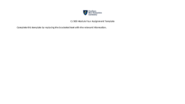 CJ 305 Module Four Assignment Template - CJ 305 Module Four Assignment ...
