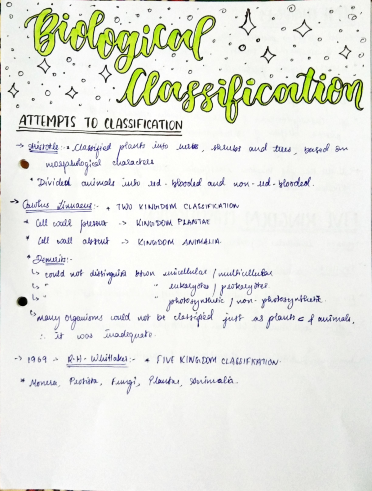 Biological Classification Study Notes - Class 11 - CBSE - Studocu