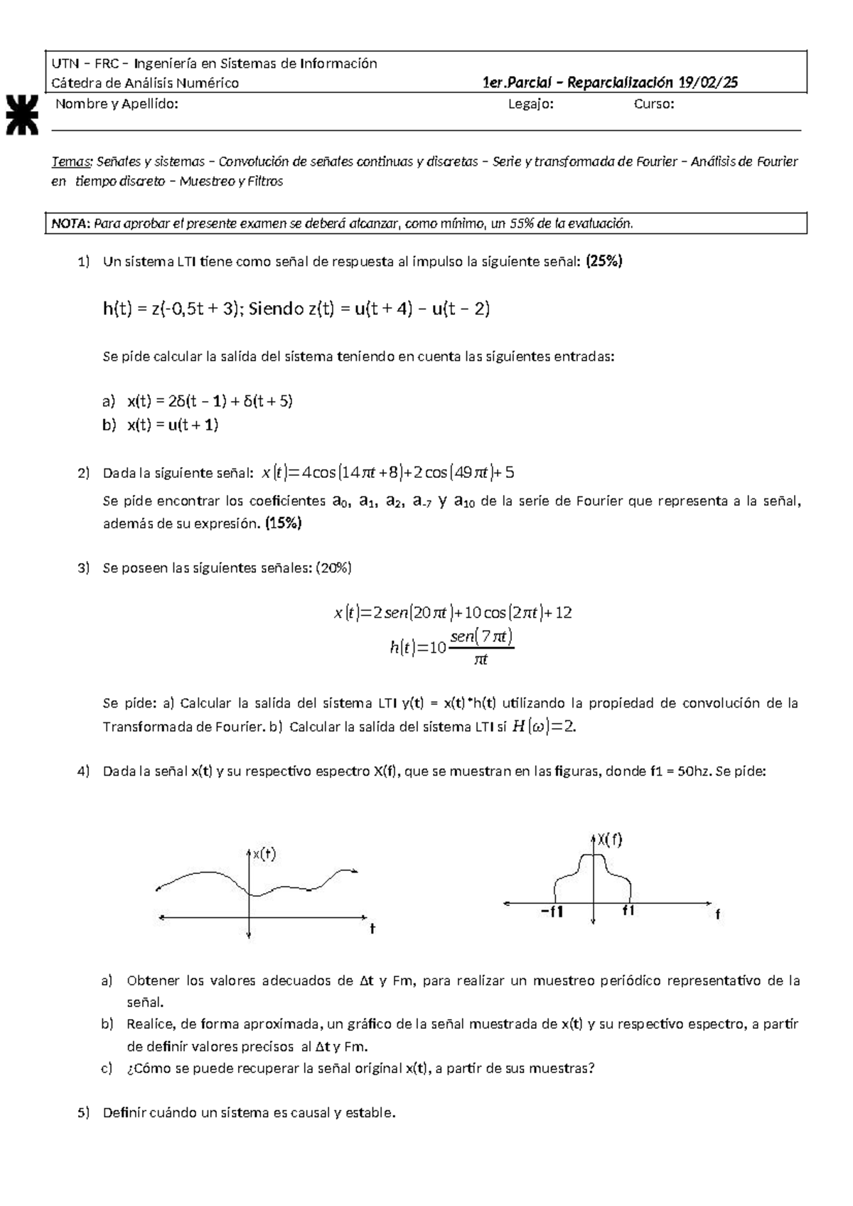 UTN FRC Análisis Numérico 1er. Parcial Intensivo 2025 - Studocu