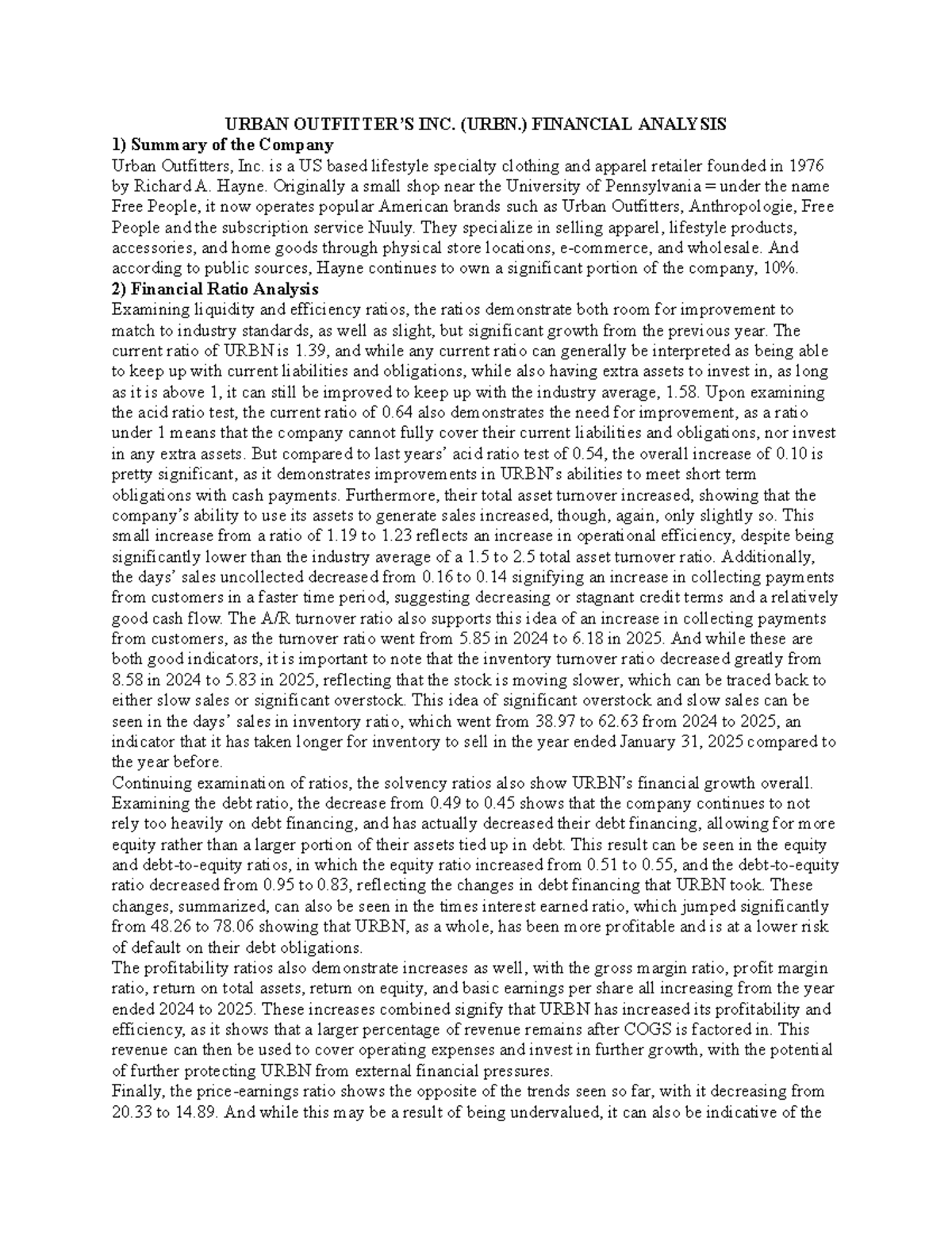 URBN Financial Analysis: Insights on Urban Outfitters' Performance ...