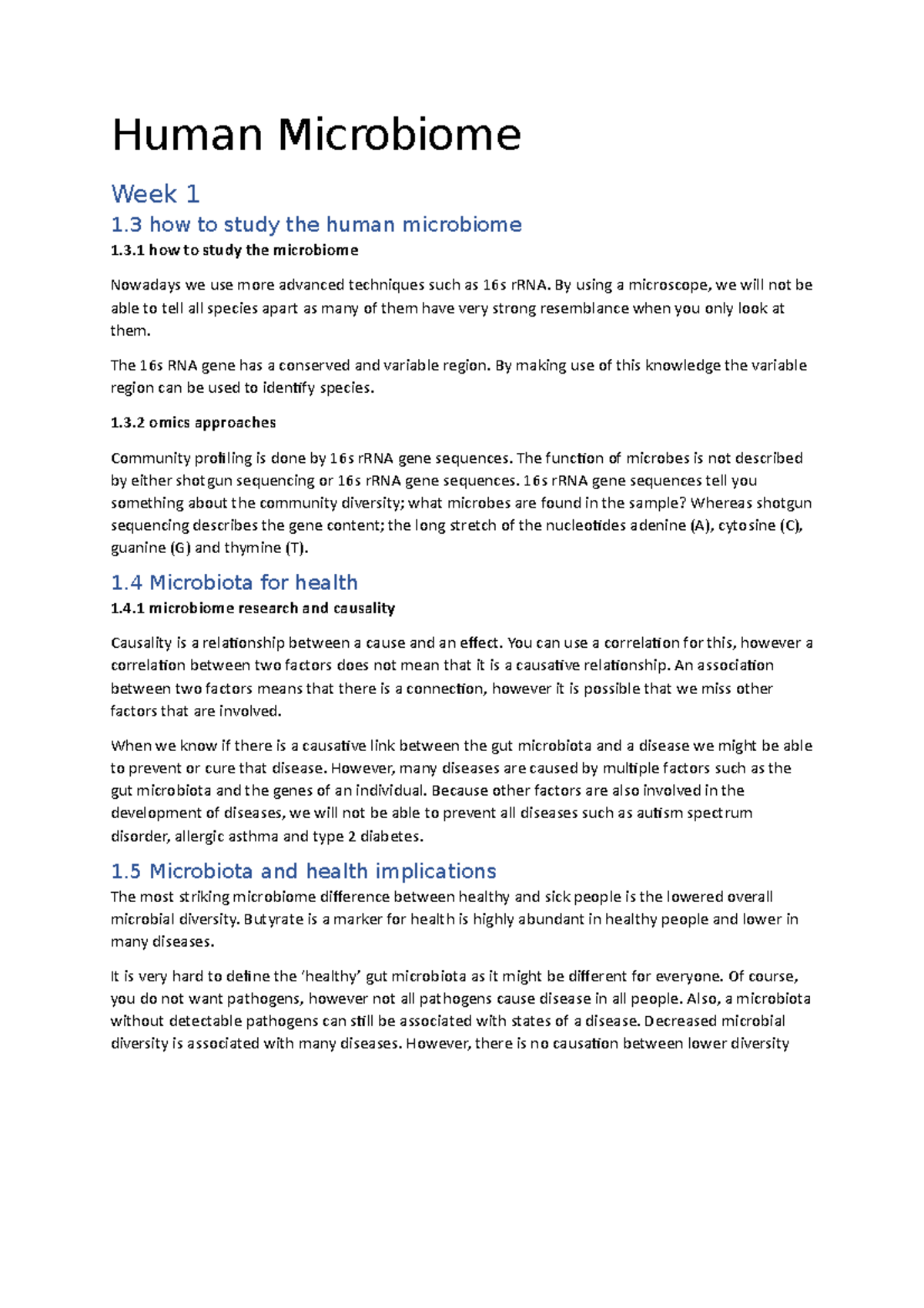 Human Microbiome Study Guide: Key Concepts & Insights - Studeersnel