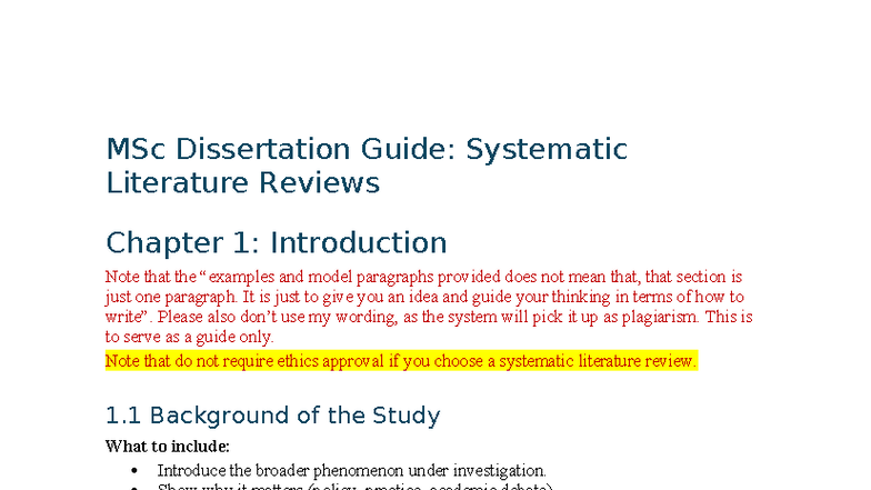 MSc SLR Guide: Systematic Literature Reviews for Students - Studocu