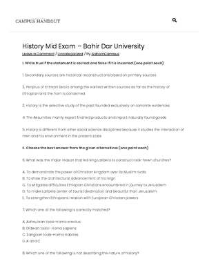 Hist. 1102, Units - 1-3-1 - Unit One Introduction: Nature, Meaning and ...