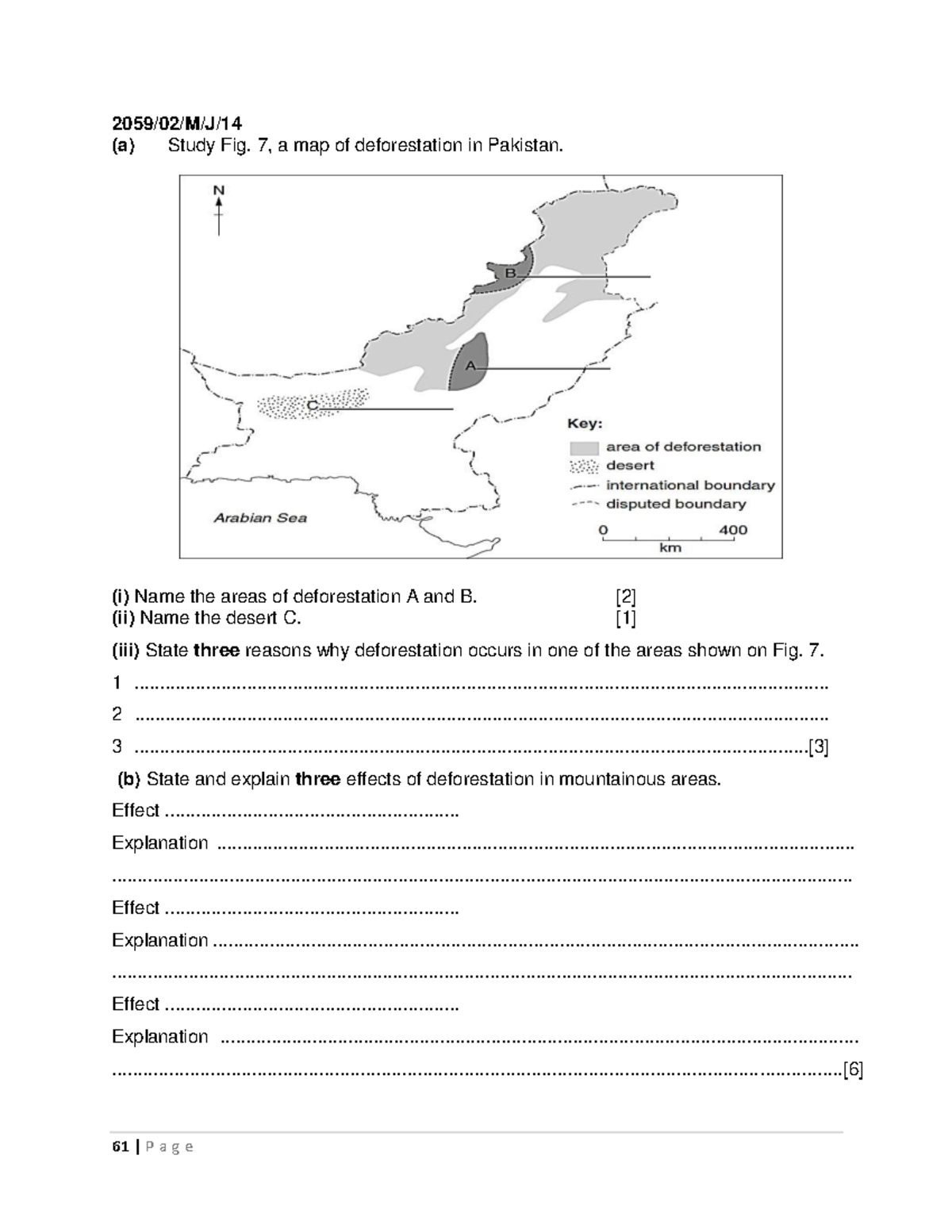 Ws 61 - geography worksheet - 61 | P a g e 2059/02/M/J/ (a) Study Fig ...