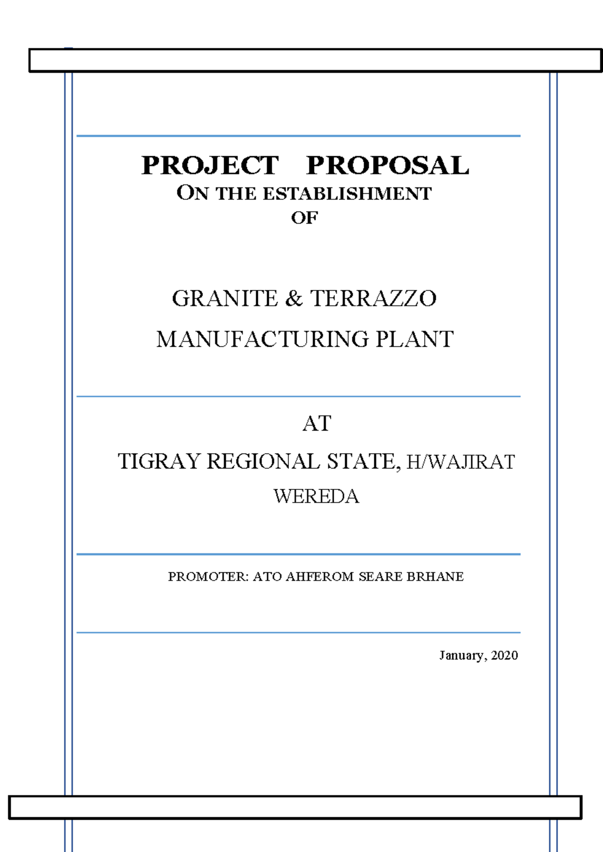 Project Proposal for Granite Terrazzo Manufacturing Plant (733480780 ...