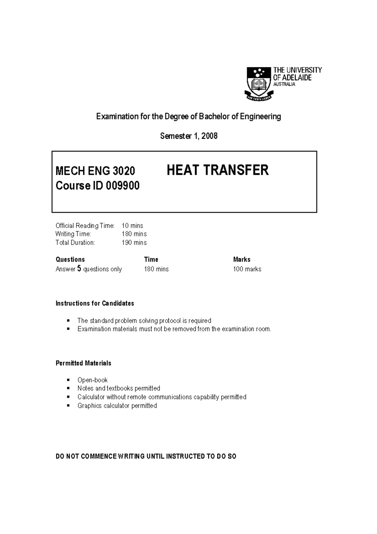 Heat Transfer And Thermodynamics Exam 2014 Final Studocu