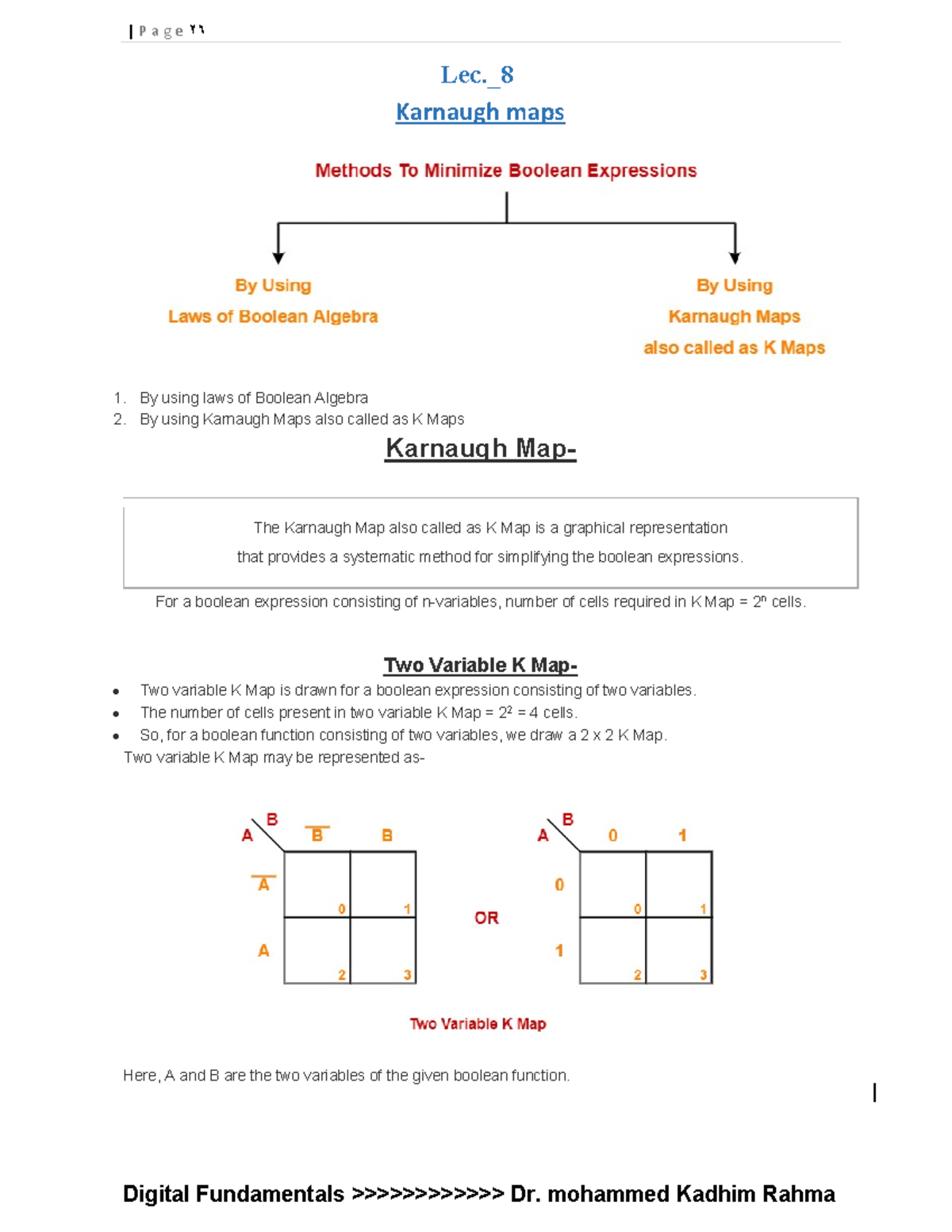 Karnaugh Maps Lecture Notes - Digital Fundamentals (DF 101) - Studocu