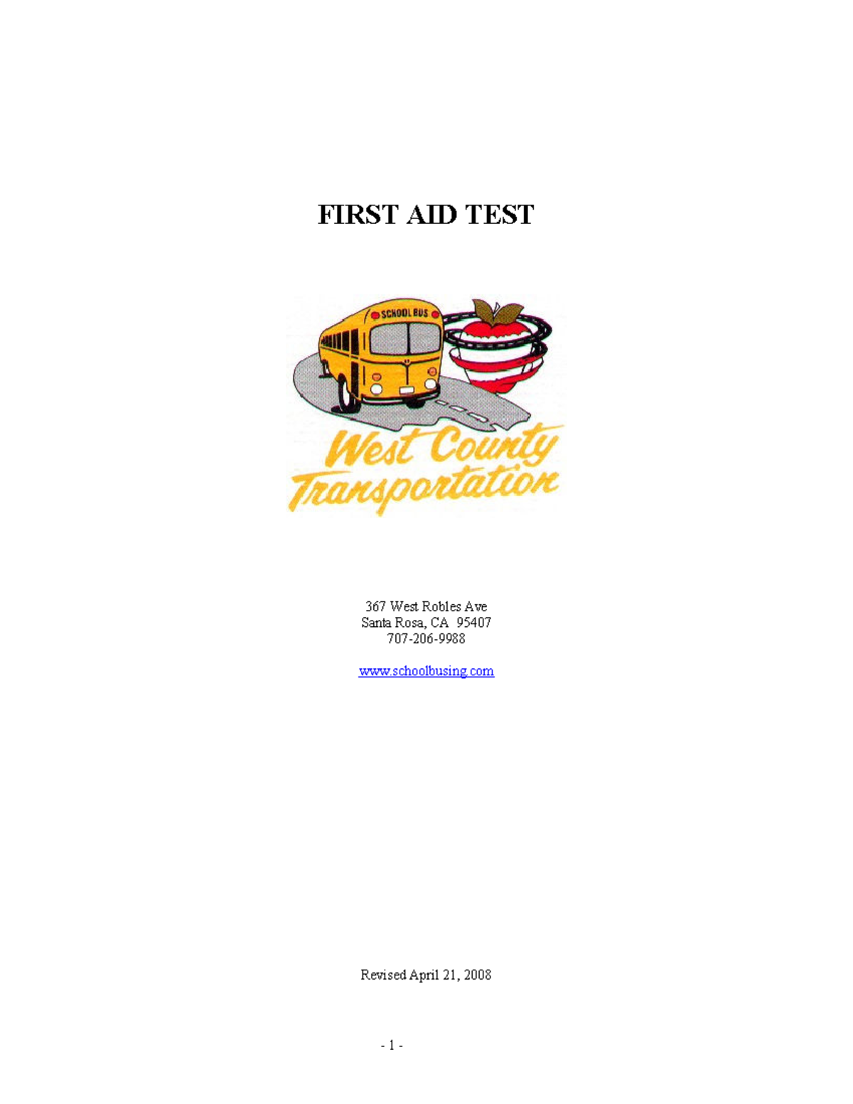 First Aid Test 367: Emergency Preparedness & Response Guide - Studocu