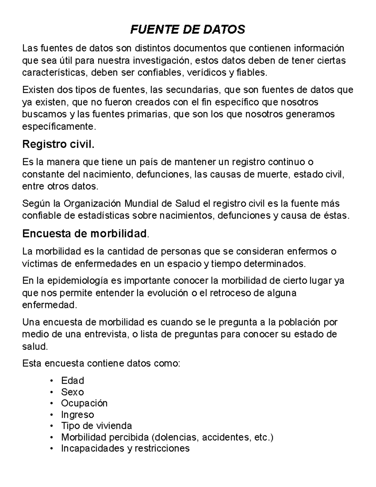 Fuentes de Datos para Estudios Epidemiológicos: Importancia y Tipos ...