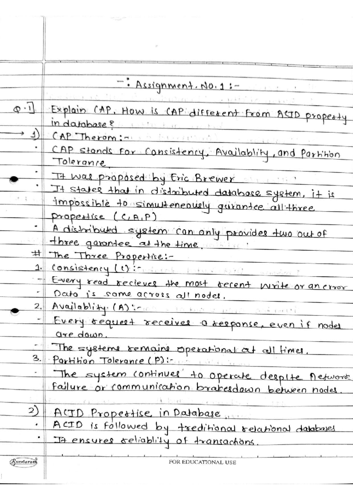 BDA 1 - CAP vs ACID Properties in Databases: A Comprehensive Analysis ...