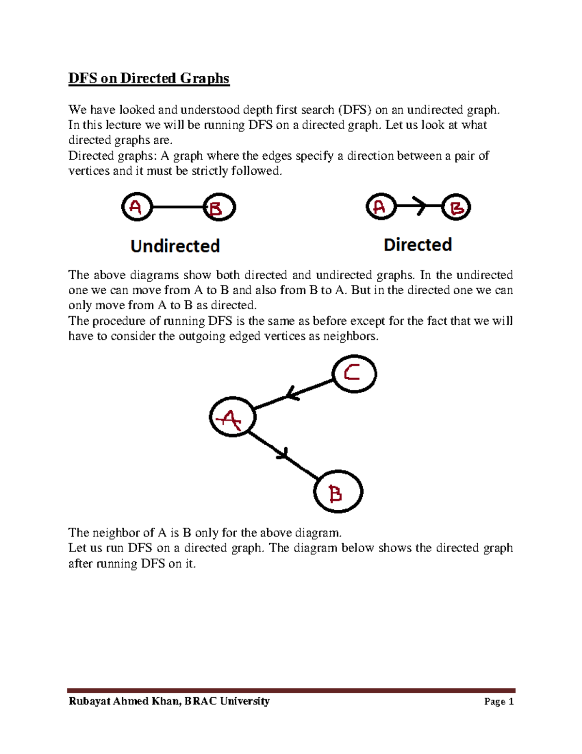 DFS on Directed Graphs: Lecture Notes on Graph Theory - Studocu