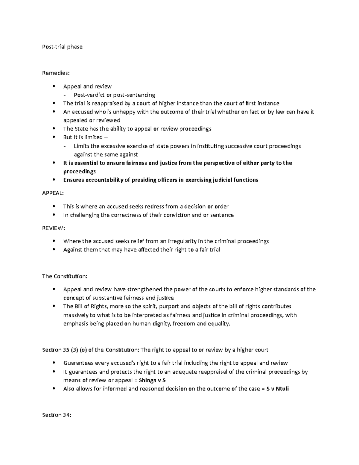 Post-Trial Remedies: Appeals and Reviews in Criminal Justice - Studocu