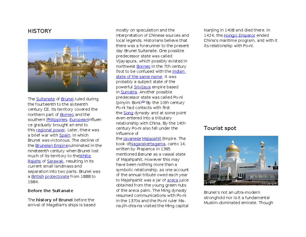 HIST 213648246: The Rise and Fall of the Brunei Sultanate - Studocu