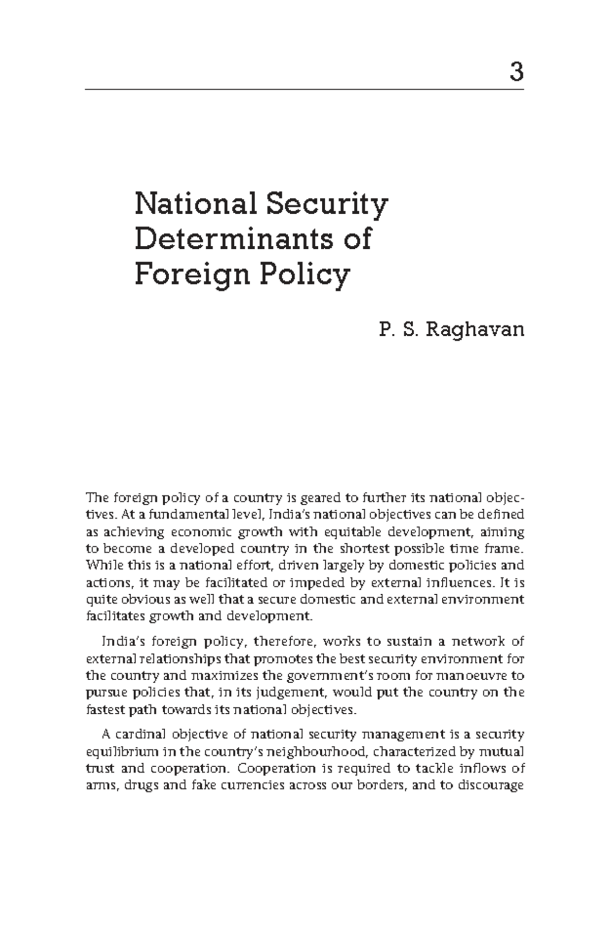 National Security Determinants of Foreign Policy: Insights and ...