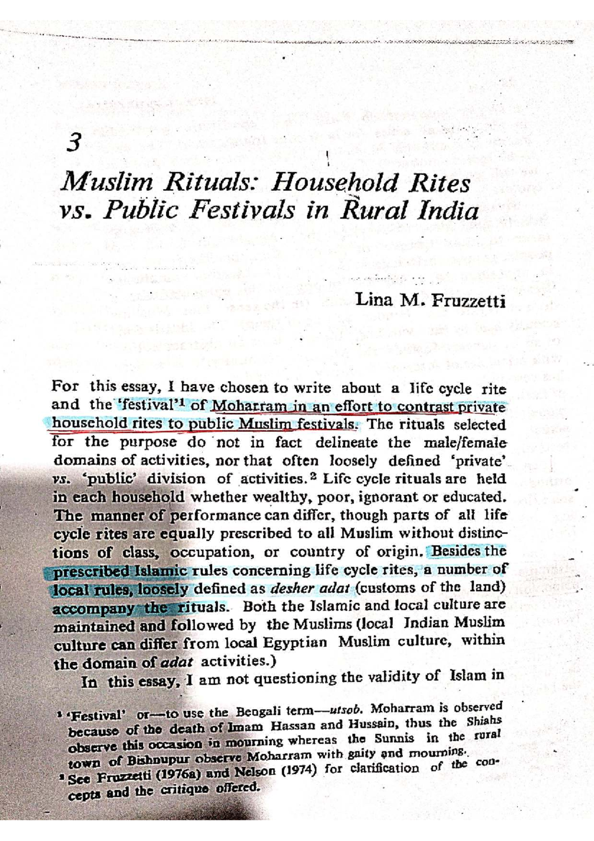 Muslim Rituals: Life Cycle Rites and Moharram Festivals in Rural India ...
