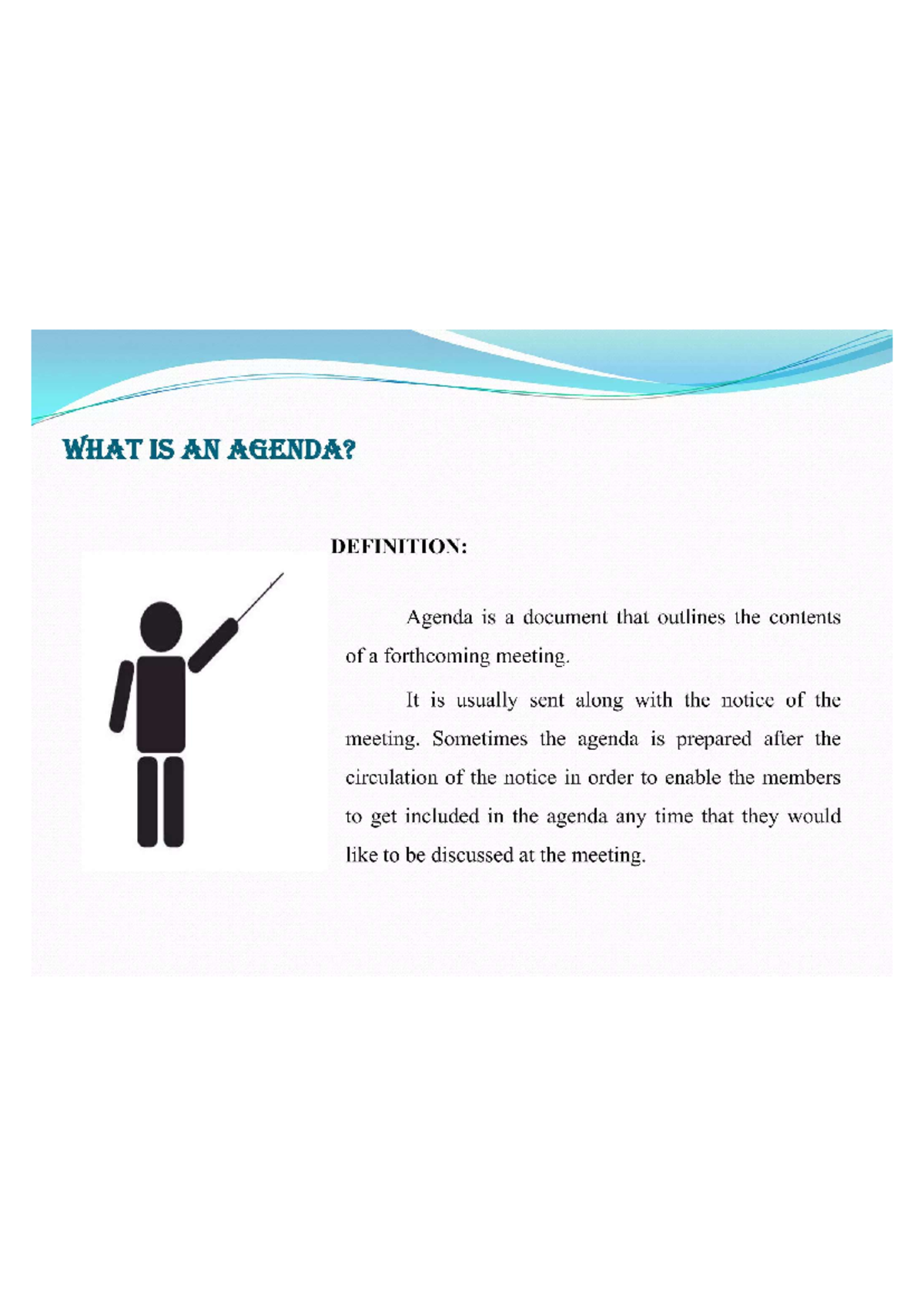 Meeting Agenda - Not specified - WHAT IS AN AGENDA? DEFINITION: Agenda ...