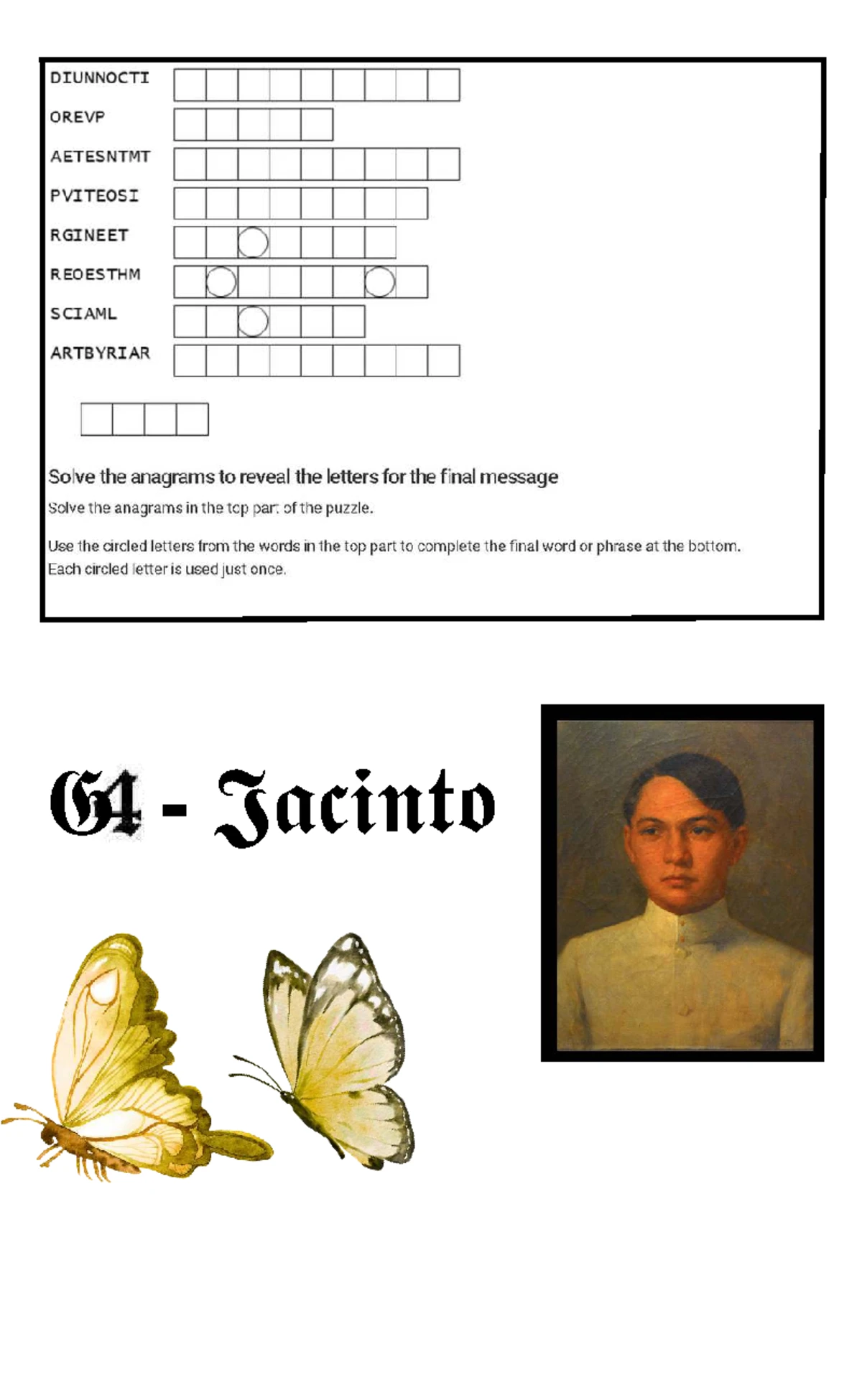 Final Exam Anagram Puzzle Solutions for G4 Course - Studocu