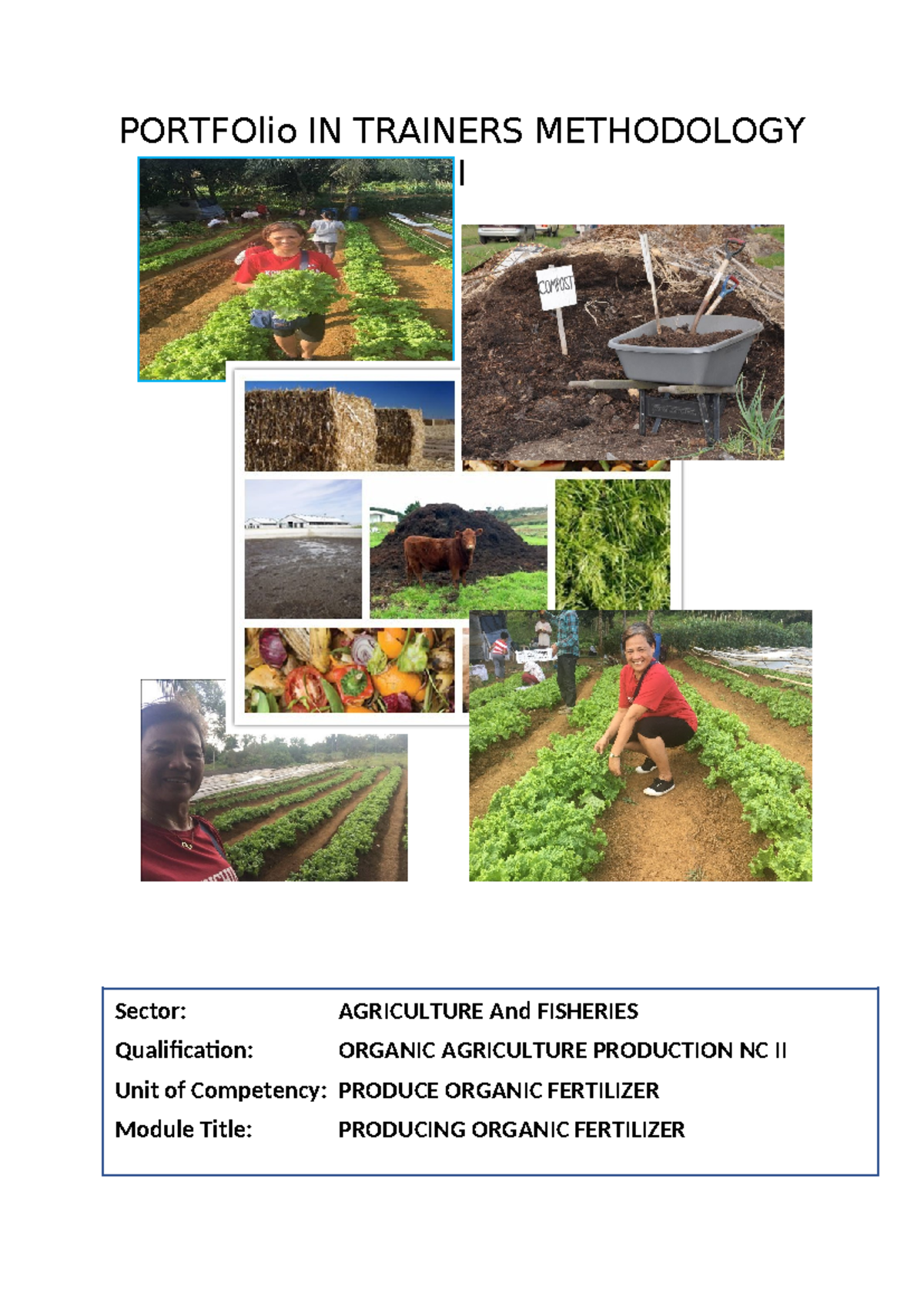 OAP-NCII-Portfolio-1: Producing Organic Fertilizer Module Guide - Studocu