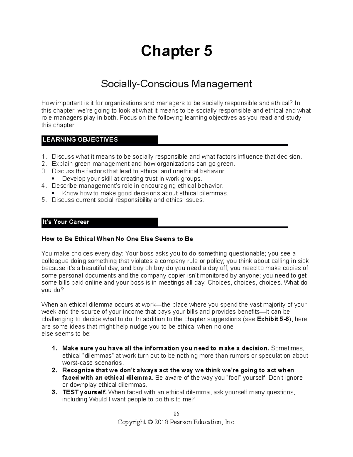Robbins MGMT14GE IM05 - Lecture Notes on Socially-Conscious Mgmt - Studocu