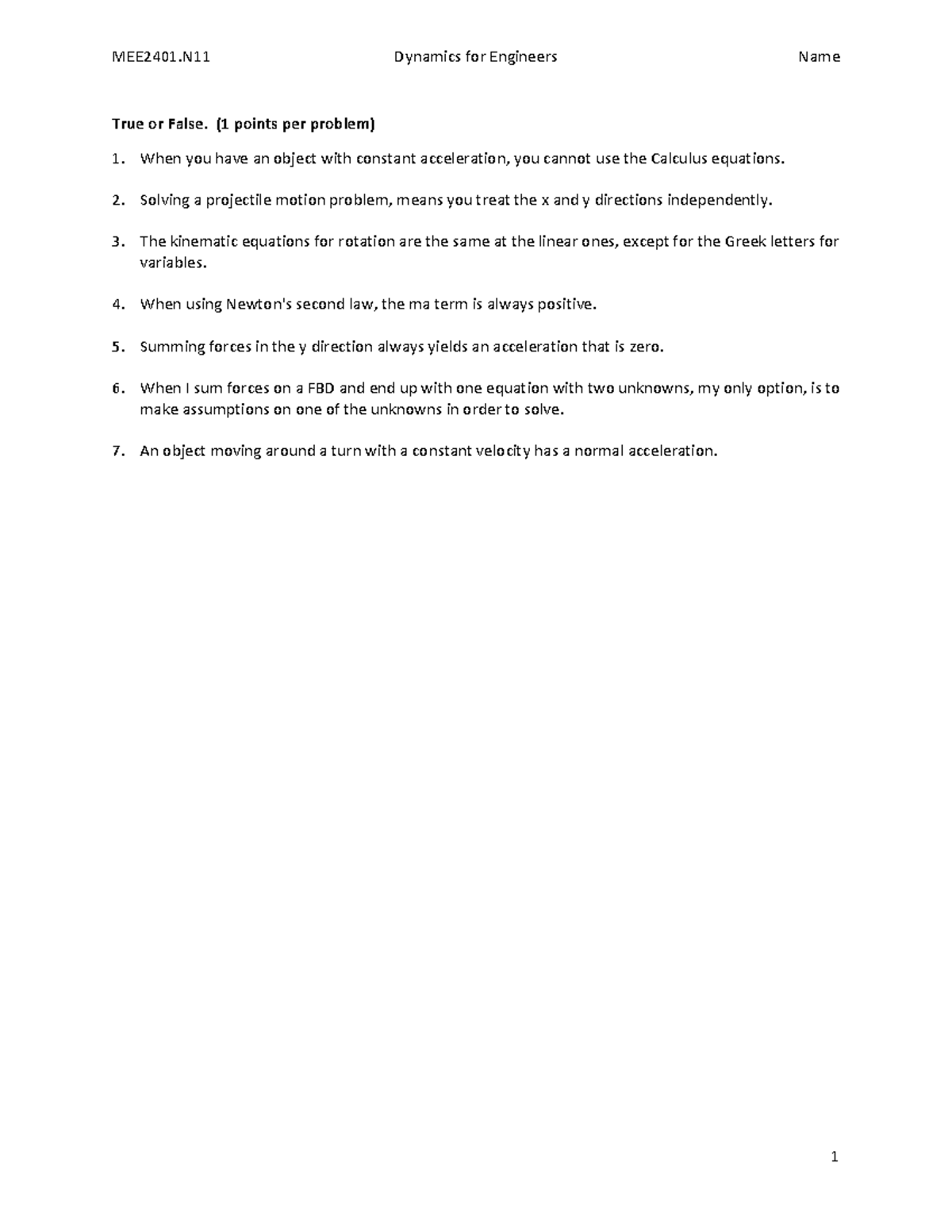 MEE2 4 01 1 Midterm Dynamics Exam 1 Example June 2021 - Studocu