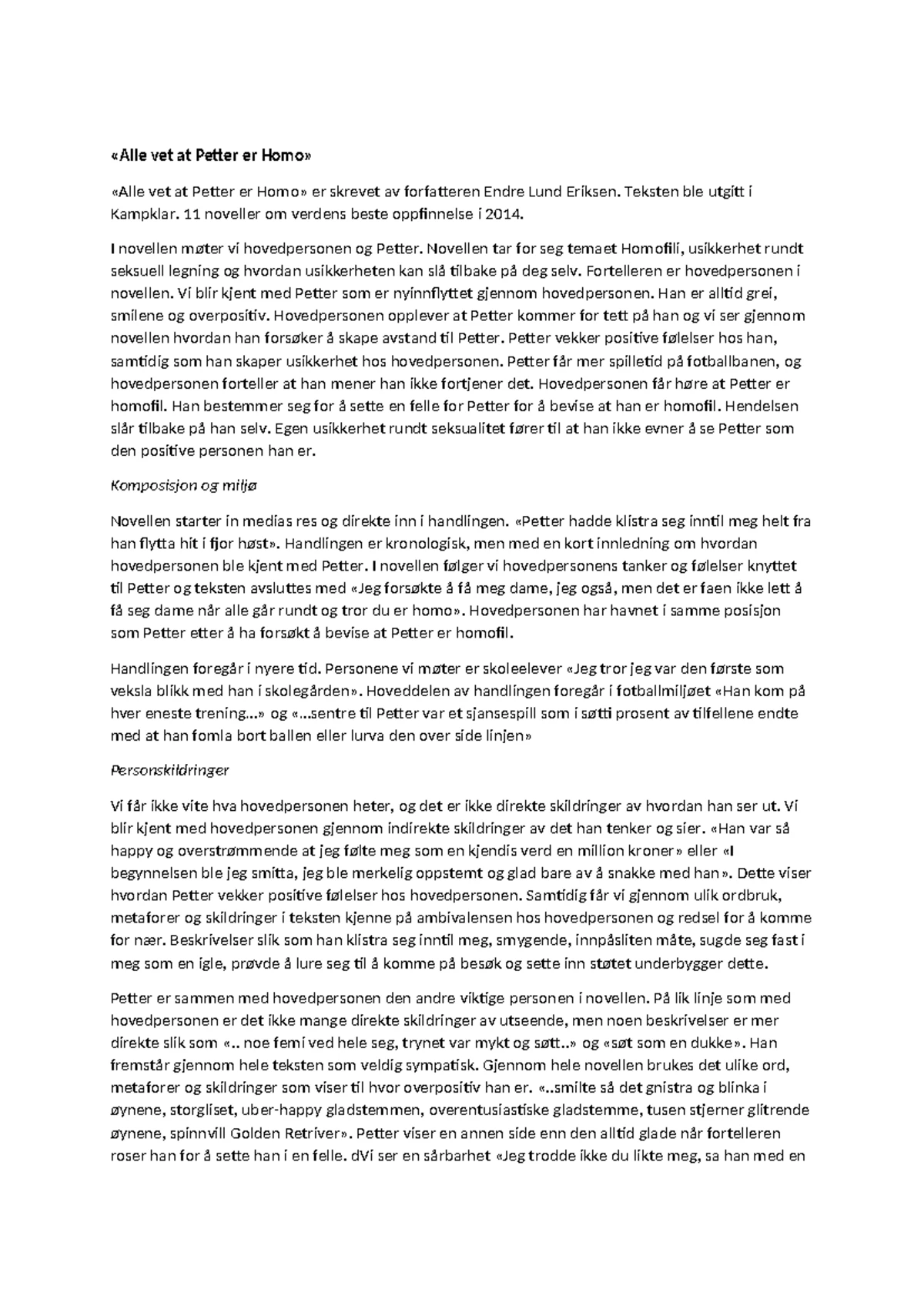 Analyse av 'Gategutt' av Rudolf Nilsen: Tema, Struktur og Budskap - Studocu